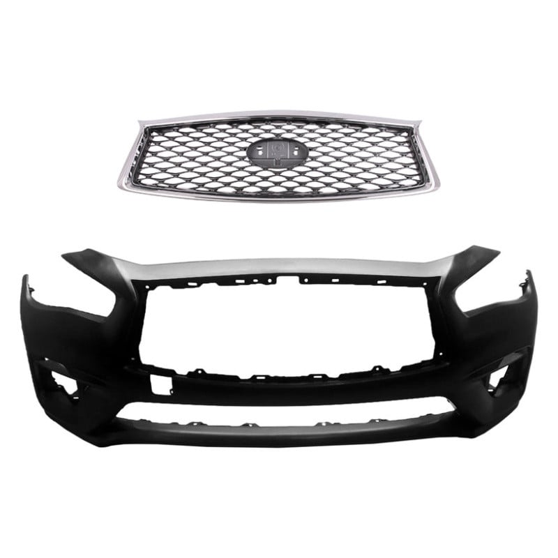 Replace® BNDL-234441 - 2-Piece (Front Bumper Cover, Grille) (Standard Line)