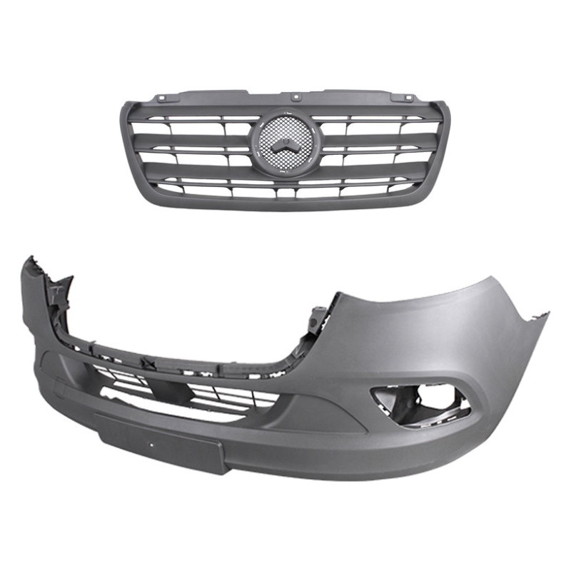 Replace® BNDL-235141 - 2-Piece (Front Bumper Cover, Grille) (Standard Line)