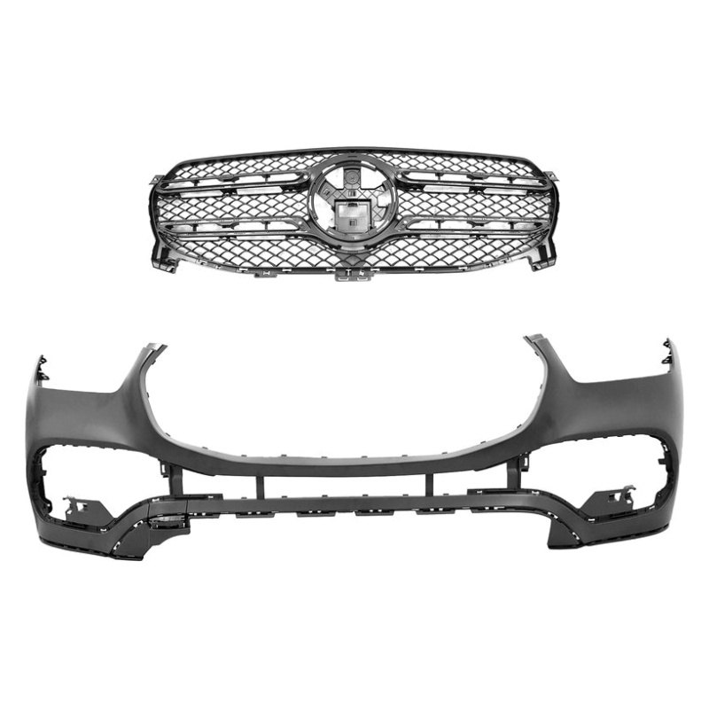 Replace® BNDL-235318 - 2-Piece (Front Bumper Cover, Grille) (Standard Line)