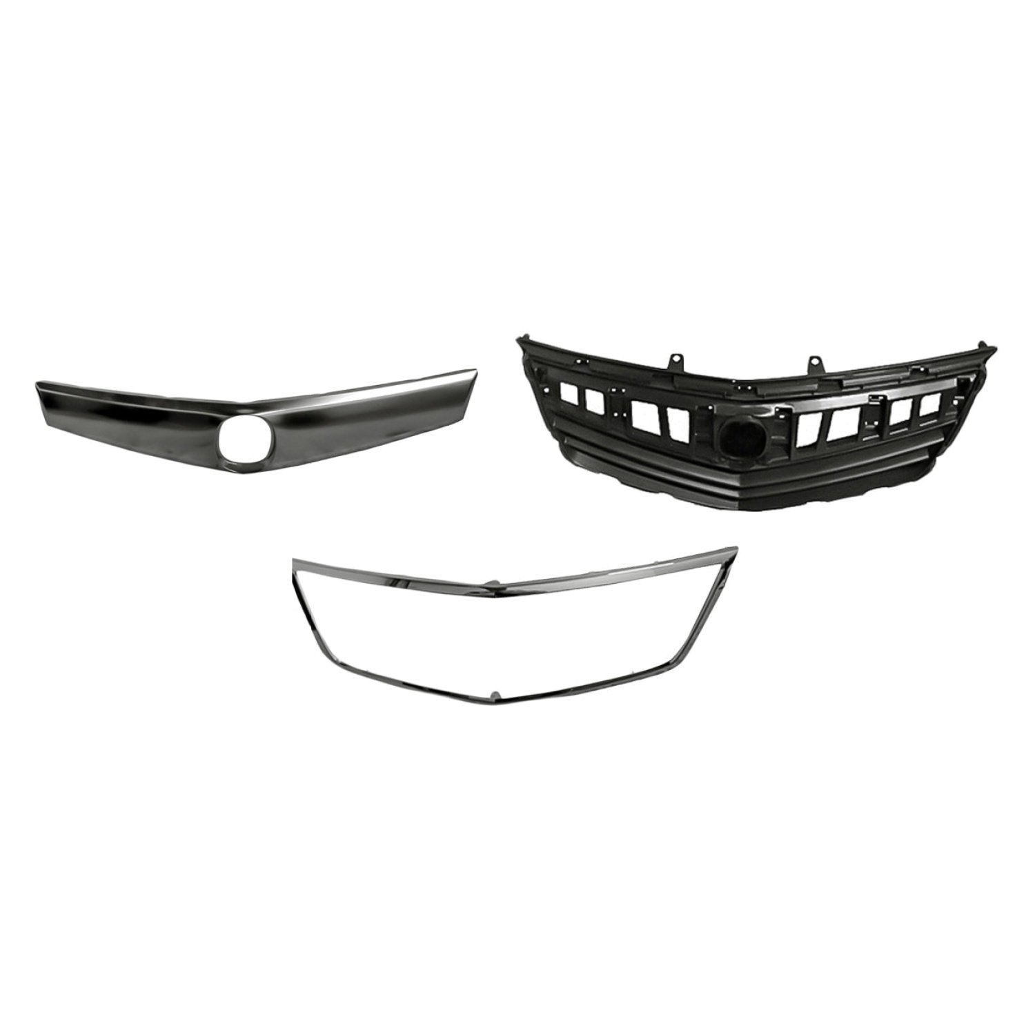 Replace® BNDL-245369 - 3-Piece (Grille, Upper Grille Bar, Grille Shell ...