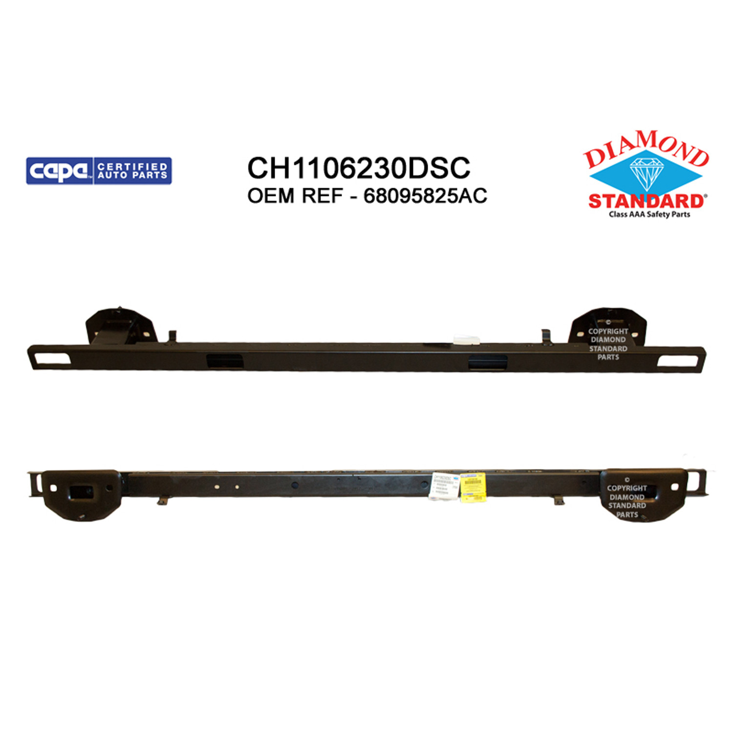 Replace® CH1106230DSC - Rear Bumper Reinforcement (Diamond Standard Line)
