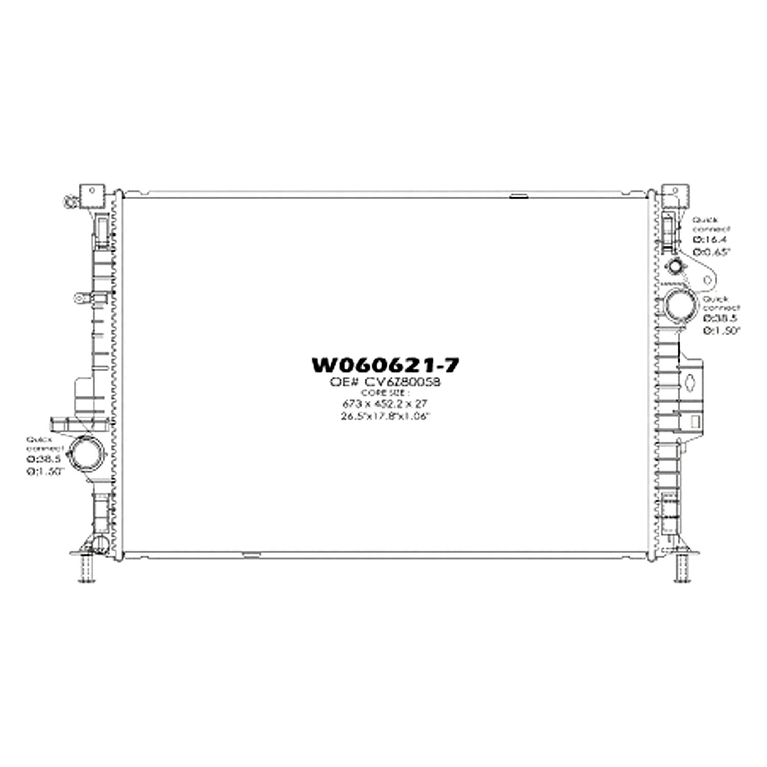 Replace® RAD13313 - Engine Coolant Radiator