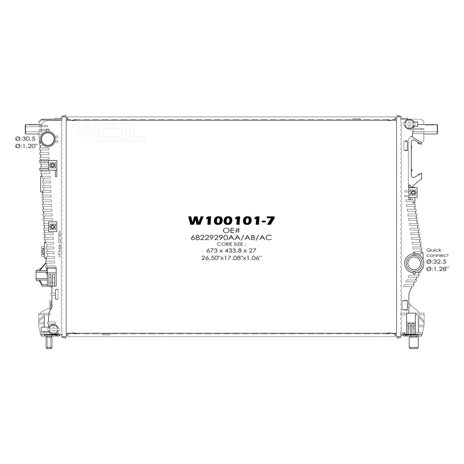 Replace® RAD13401 - Engine Coolant Radiator