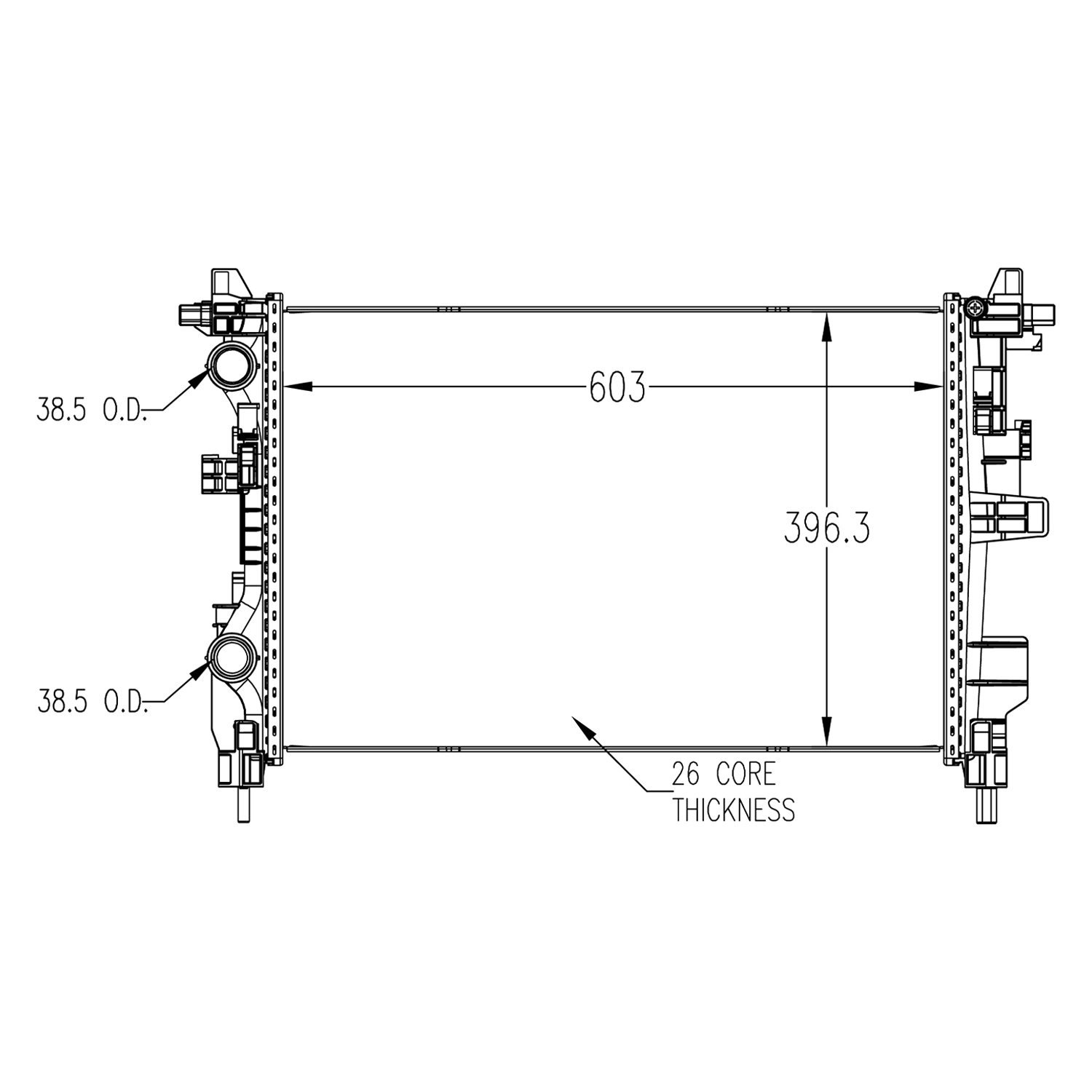Replace® RAD13533 - Engine Coolant Radiator