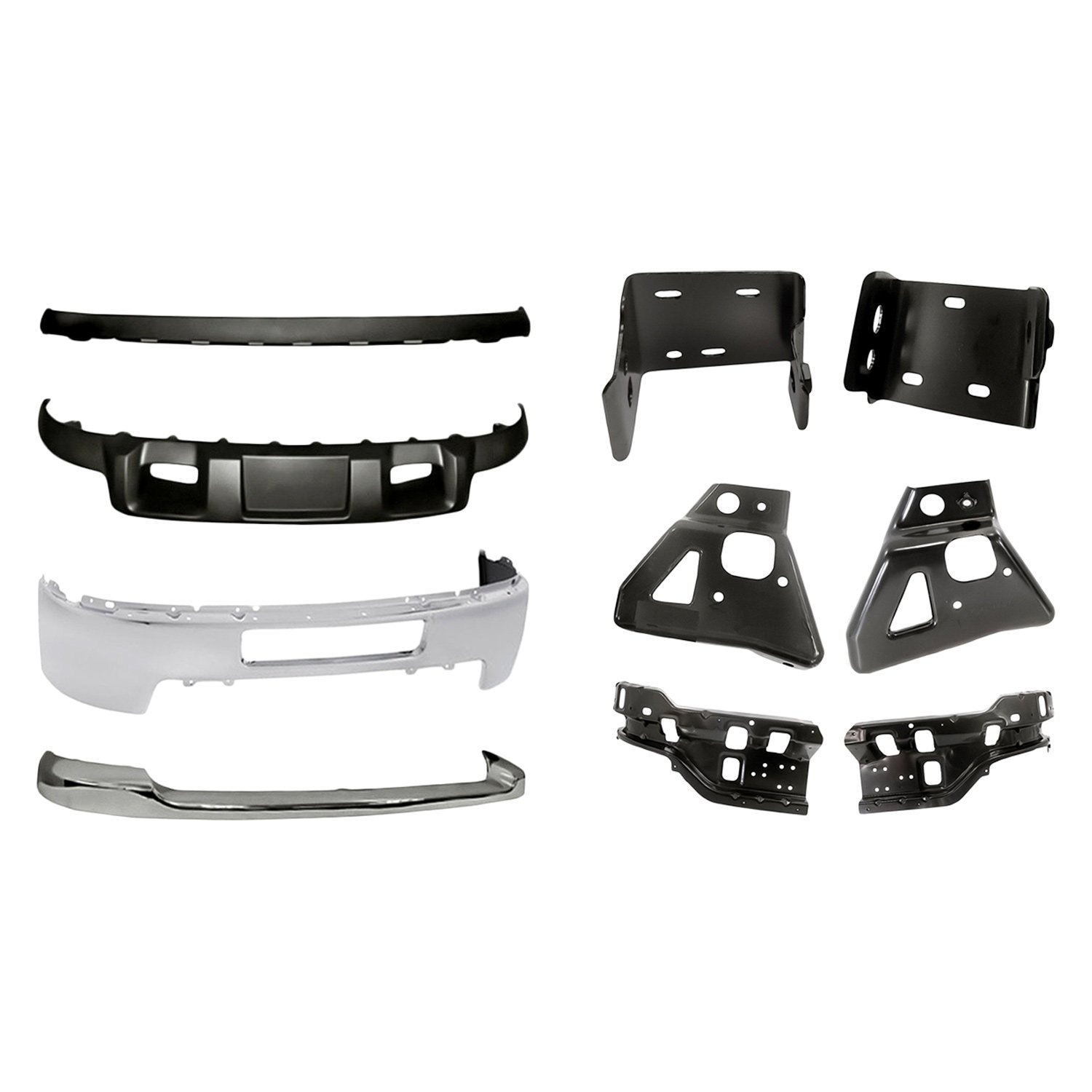 Replacement BNDL-220259 - 10-Piece (Front Bumper Face Bar, Front Lower Bumper Air Deflector ...