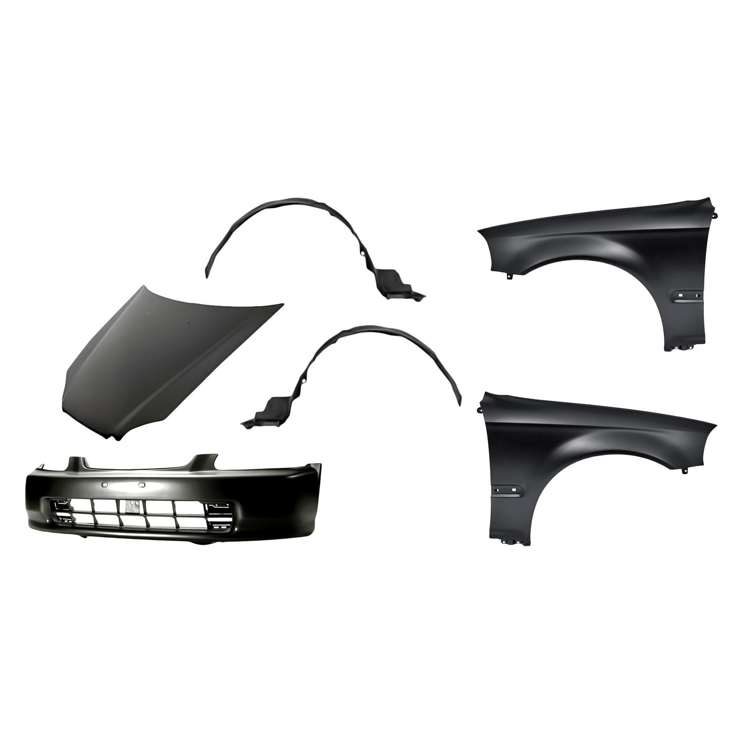 Replacement BNDL-221967 - 6-Piece (Front Bumper Cover, Front Driver and ...