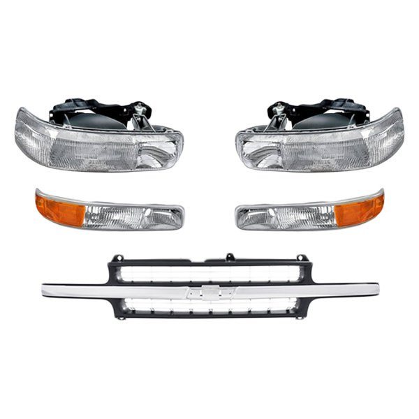 Replacement BNDL-260760 - 5-Piece Kit (Driver and Passenger Side Headlights, Grille, Driver and ...