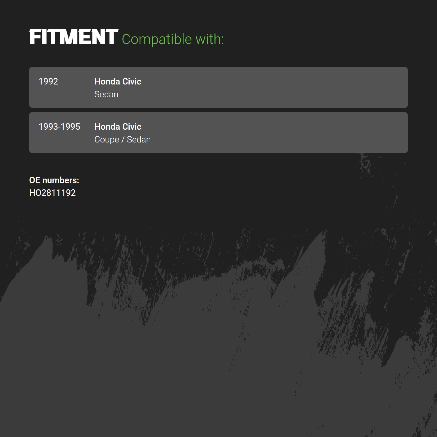 Replacement ID0002AA0051P02 - Gunmetal/Red LED Tail Lights