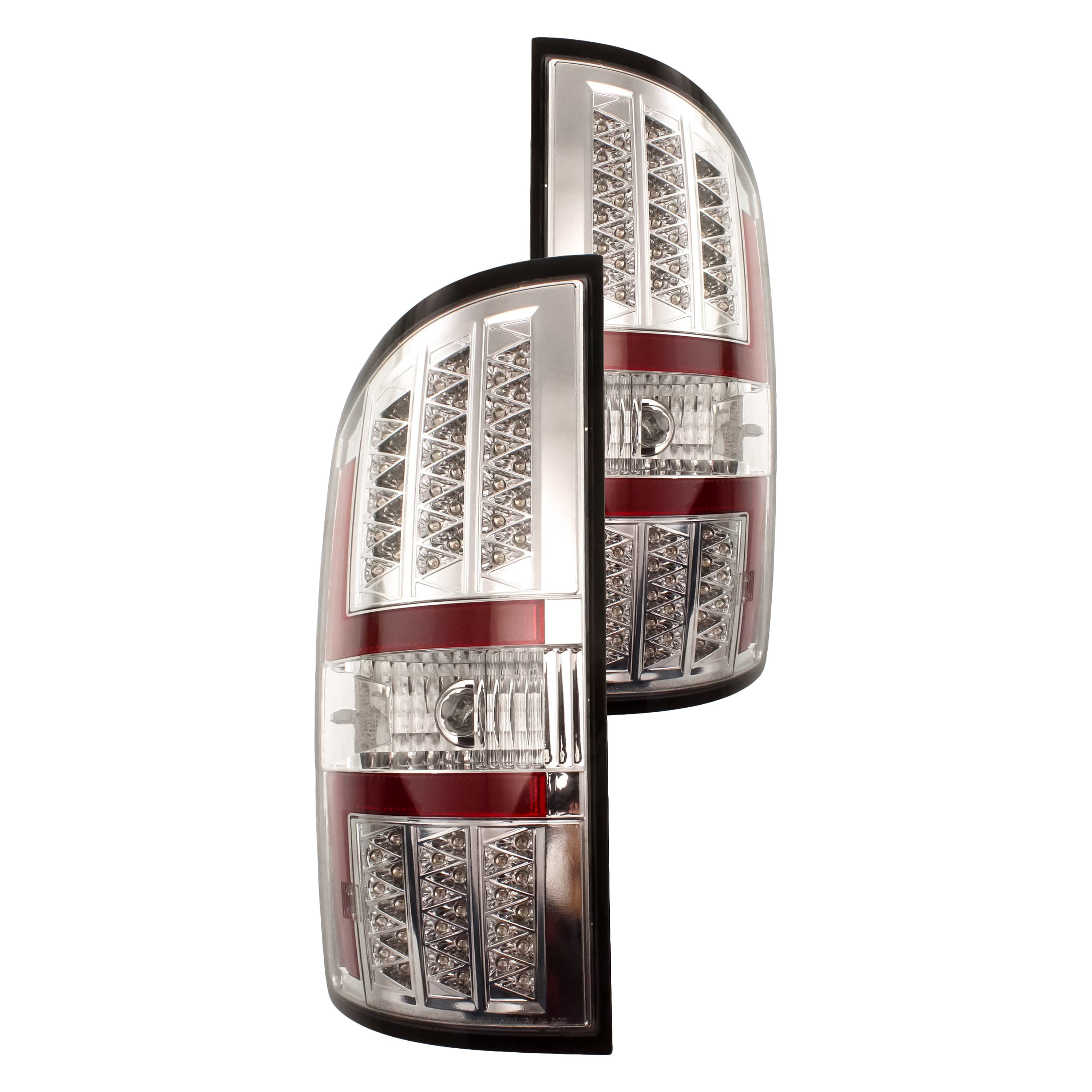 Replacement ID0002AA0053P02 - Chrome/Red LED Tail Lights