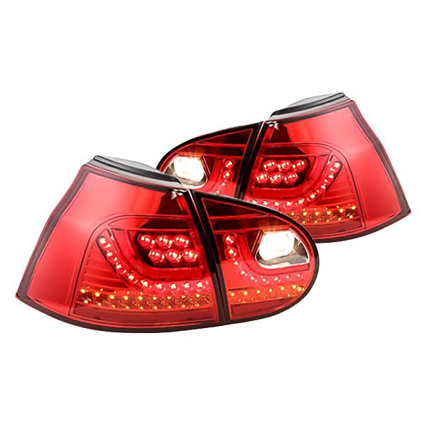 Replacement ID0002AA0063P02 - Chrome/Red Fiber Optic LED Tail Lights