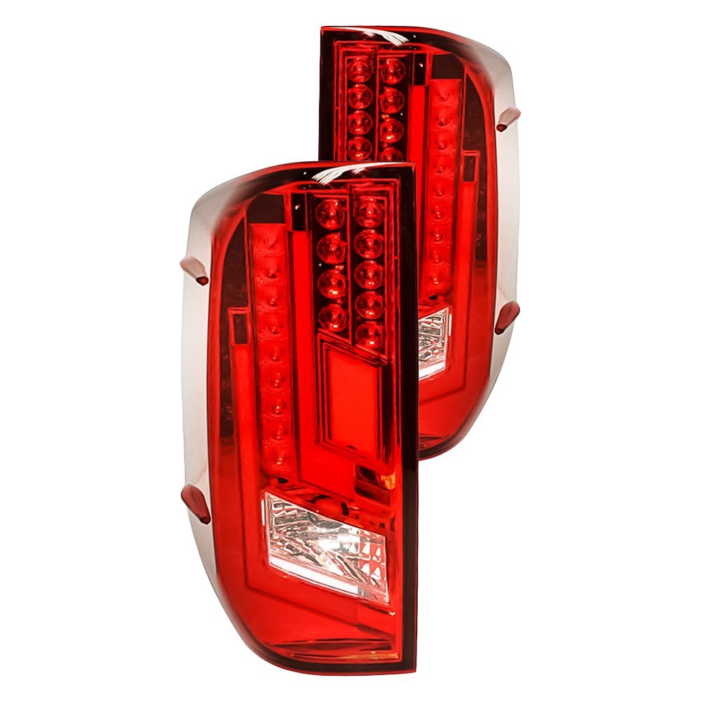 Replacement ID0002AA0305P02 - Chrome/Red Fiber Optic LED Tail Lights