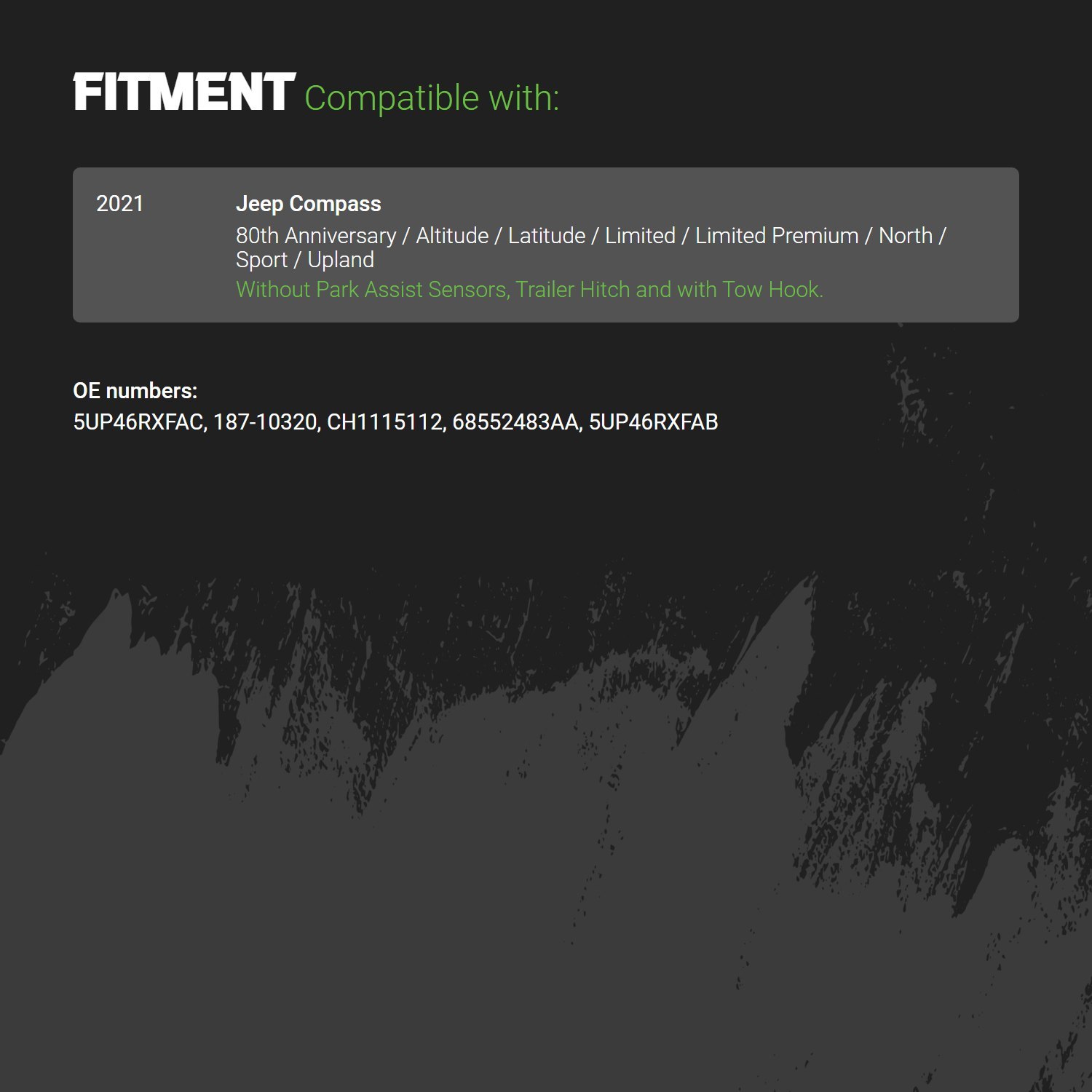 Replacement ID0004AA1237R00 - Rear Lower Bumper Cover (Standard Line)