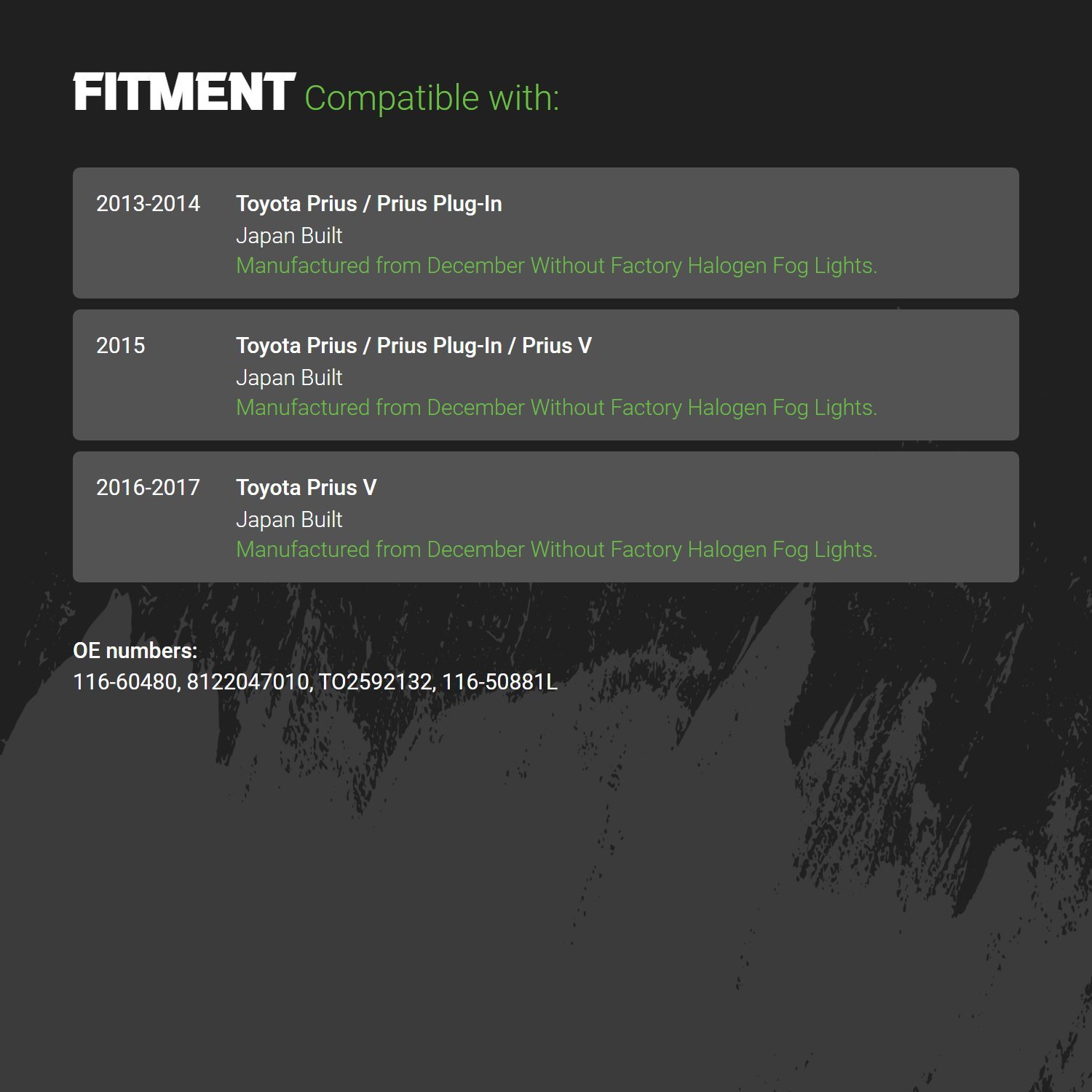 Replacement ID0022AA0674R00 - Driver Side Fog Light (Standard Line)