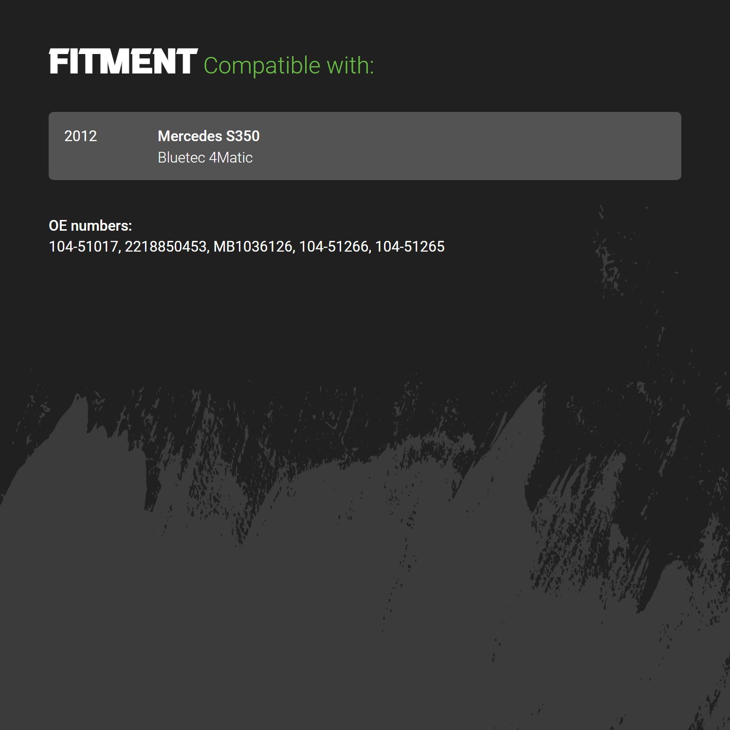 Replacement ID0030AA0504R00 - Front Lower Bumper Grille (Standard Line)