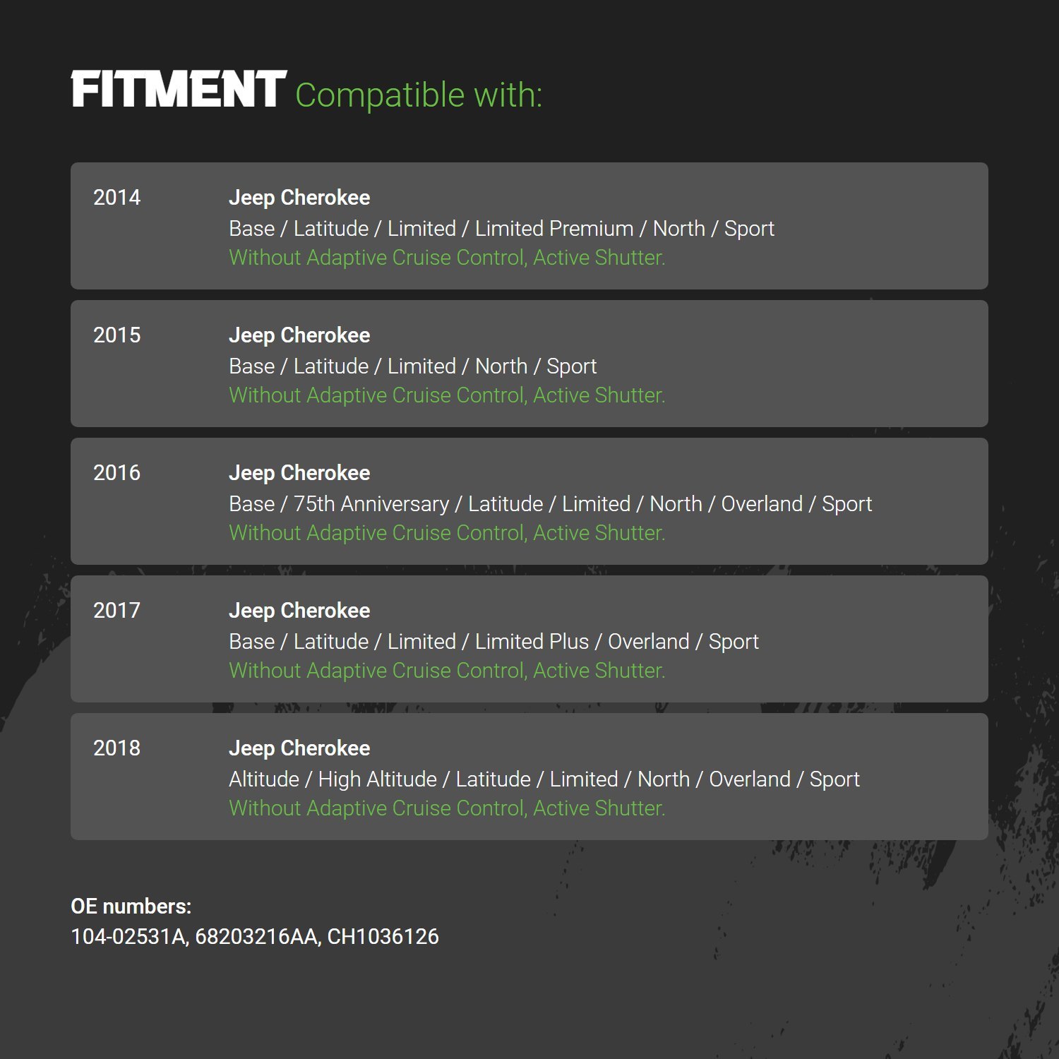 Replacement ID0030AA0583C00 - Front Bumper Grille (CAPA Certified)