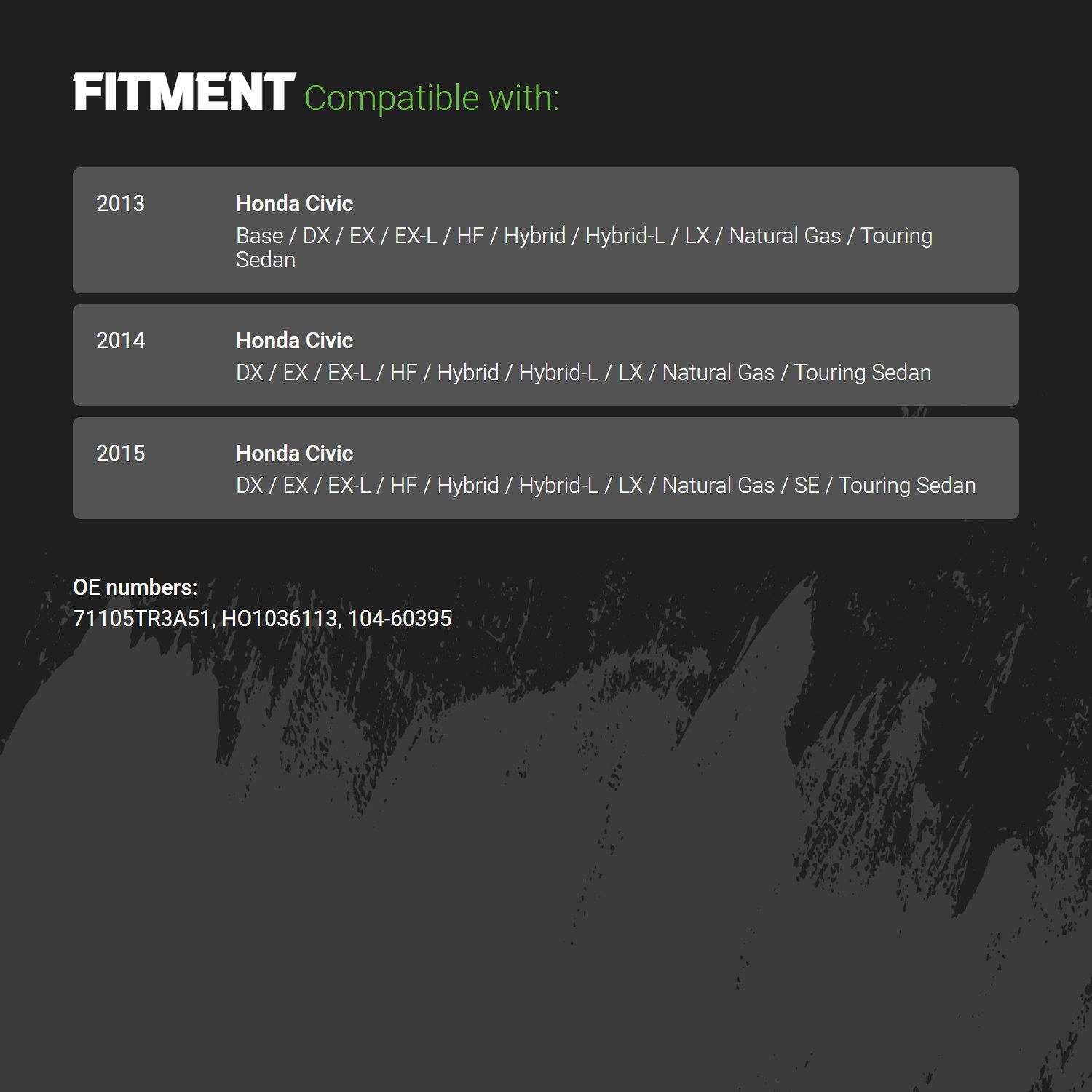 Replacement ID0030AA0615R00 - Front Bumper Grille (Standard Line)