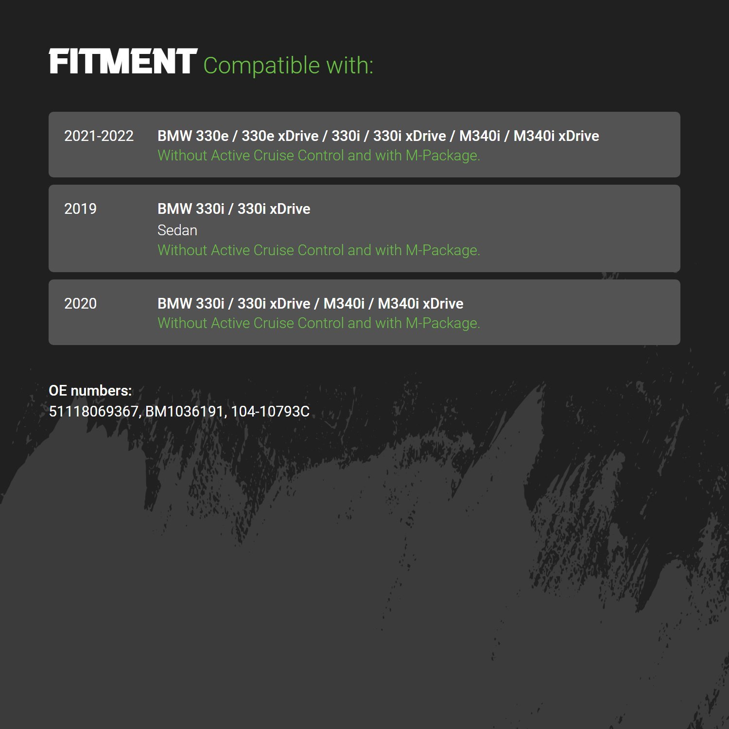 Replacement ID0030AA0883R00 - Front Bumper Grille (Standard Line)