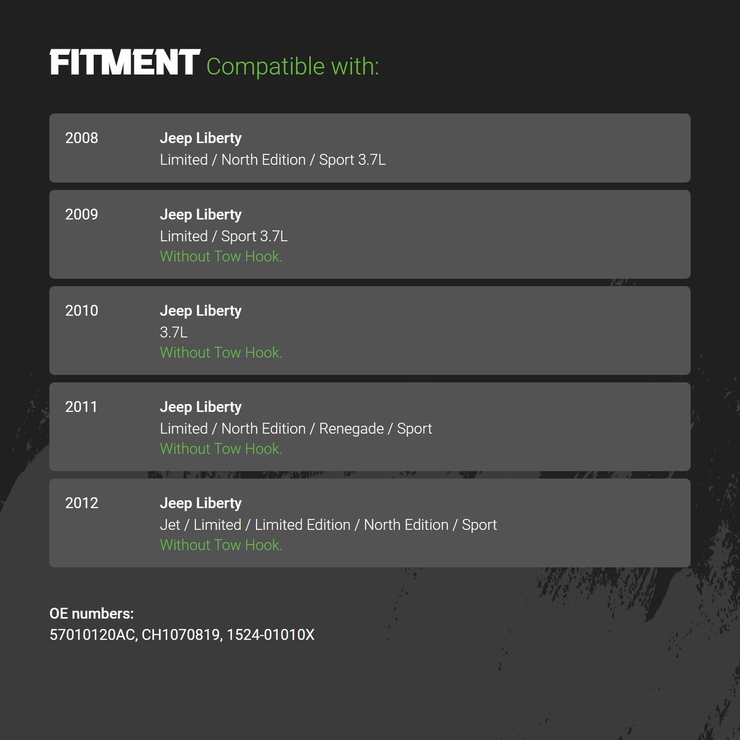 Replacement ID0069AA0671R00 - Front Bumper Absorber (Standard Line)