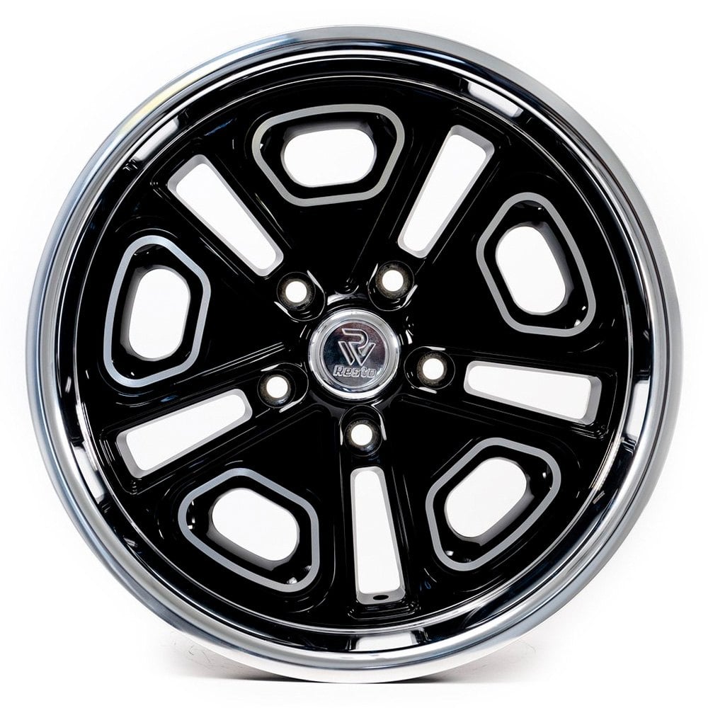 RESTO VINTAGE WHEEL CO® DEL RAY Wheels - Gloss Black with Milled ...