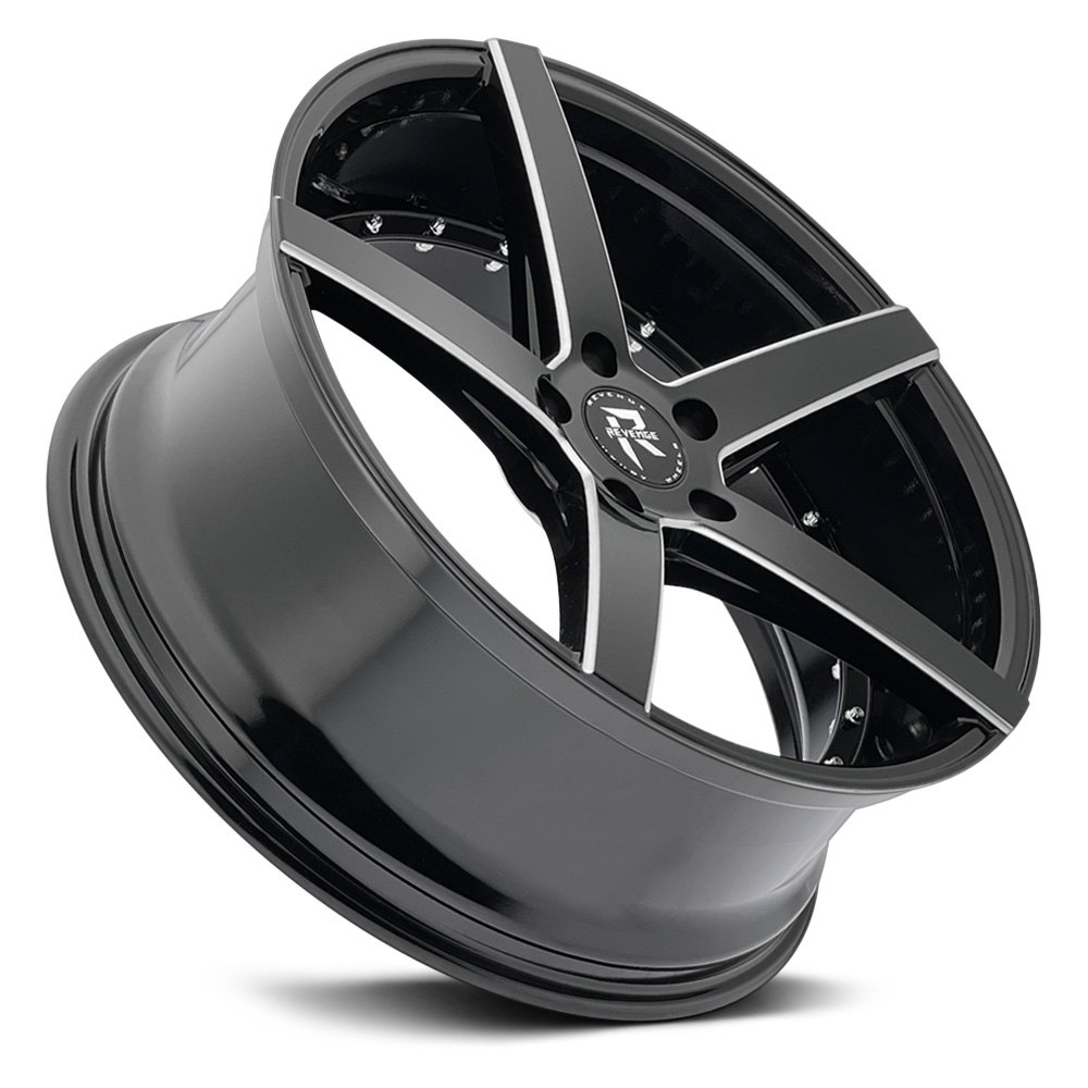 REVENGE LUXURY® RL-103 Wheels - Black with Milled Windows Rims