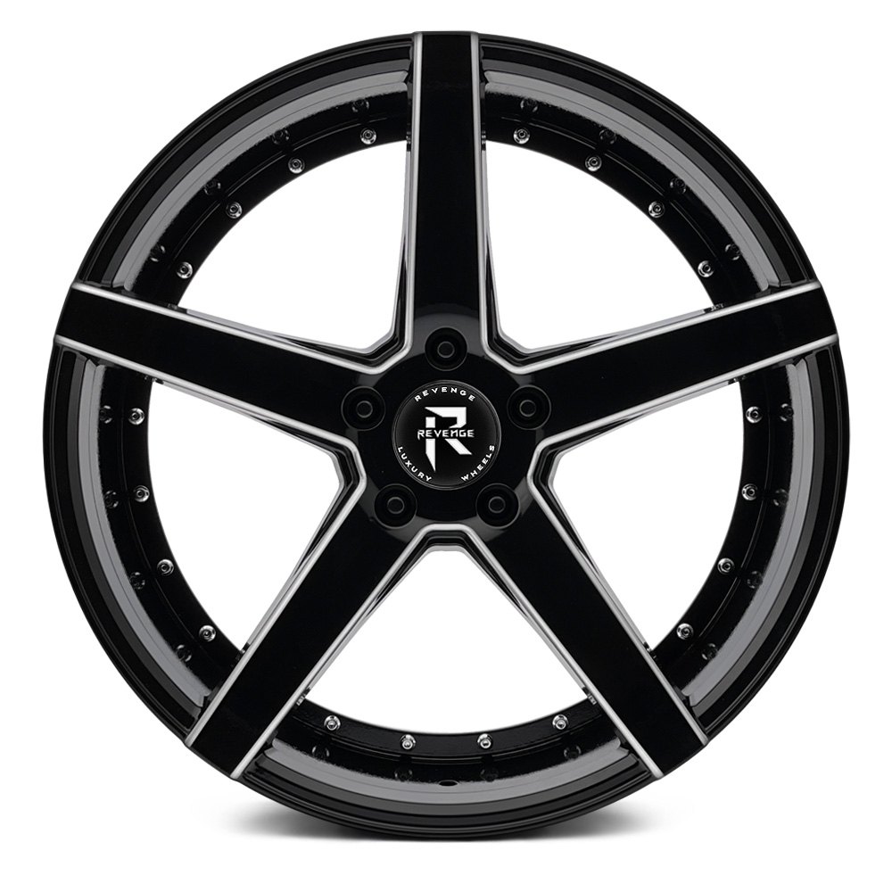 REVENGE LUXURY® RL-103 Wheels - Black with Milled Windows Rims