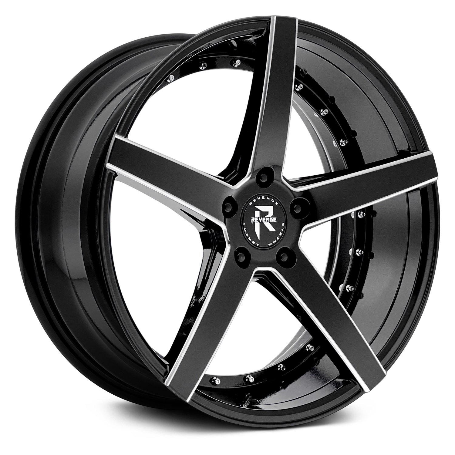 REVENGE LUXURY® RL-103 Wheels - Black with Milled Windows Rims