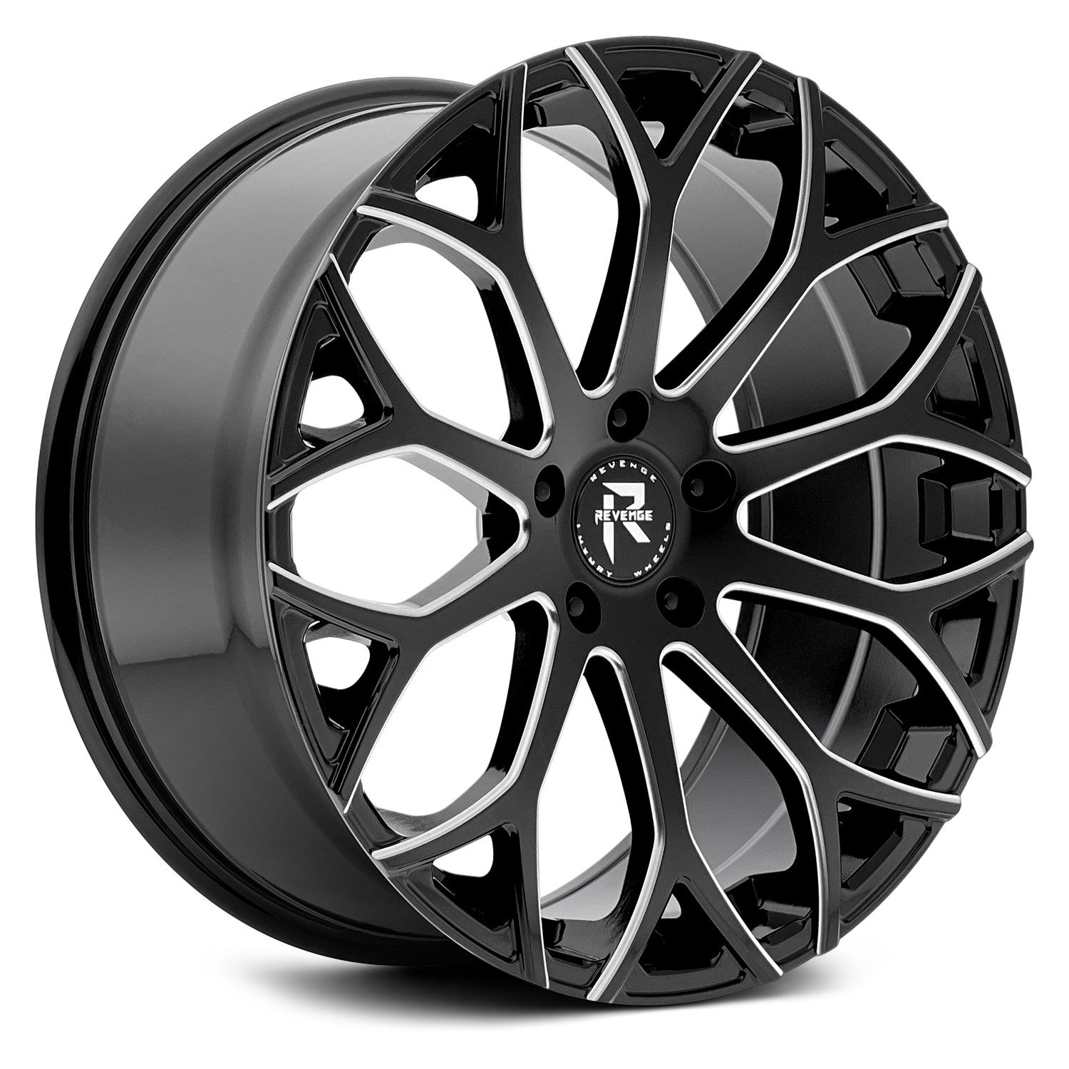 REVENGE LUXURY® RL-105 Wheels - Black with Milled Windows Rims
