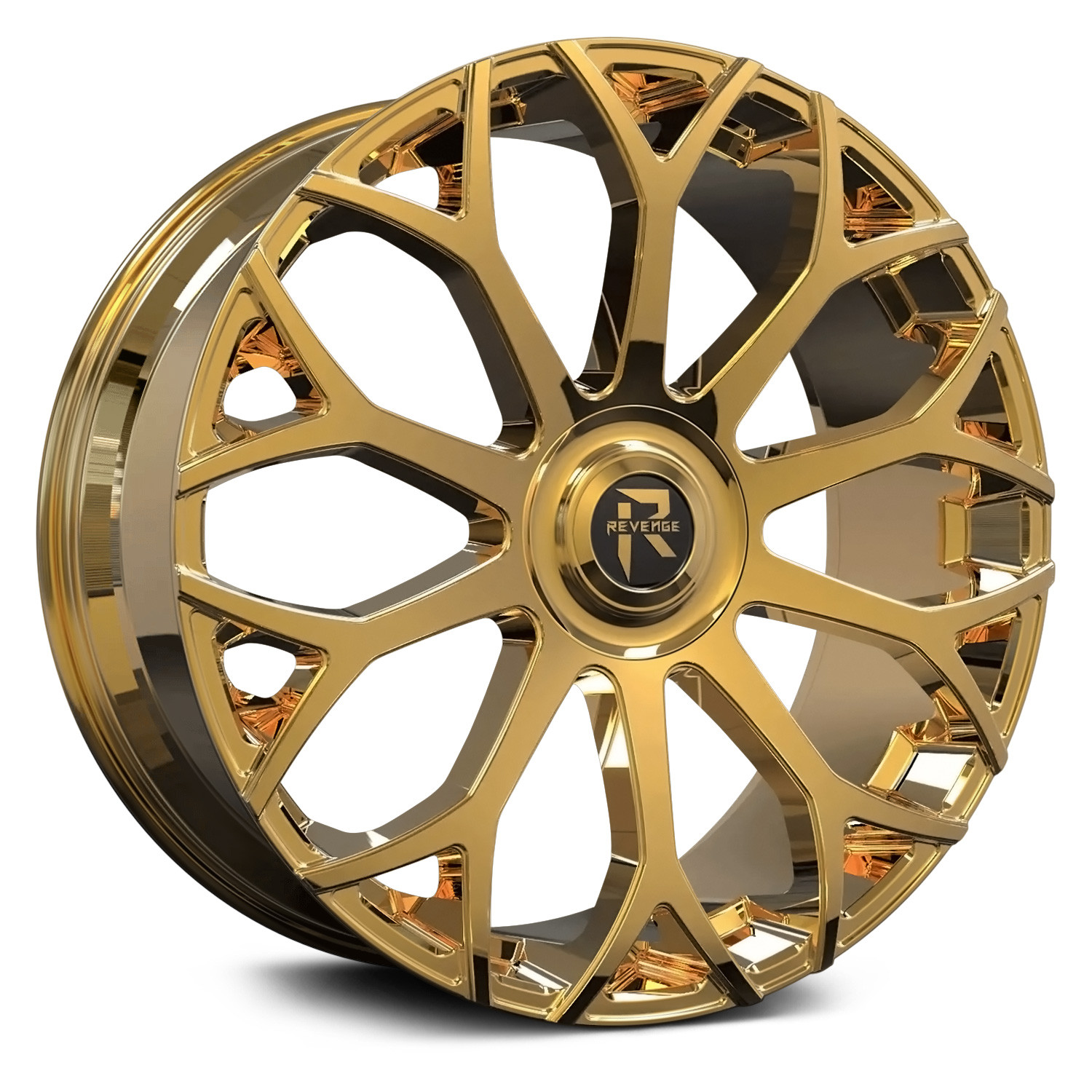 REVENGE LUXURY® RL-105 Wheels - Gold with Floating Center Cap Rims