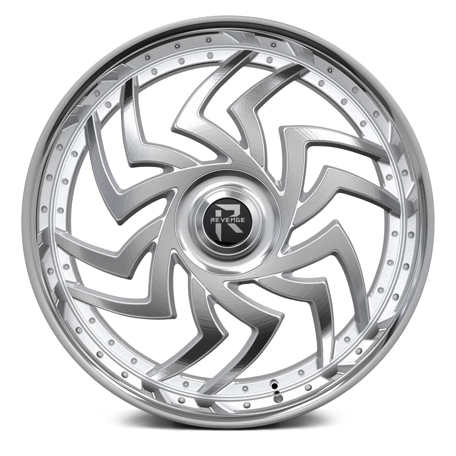 REVENGE LUXURY® RL-107 Wheels - Silver with Brushed Face and Chrome SS ...