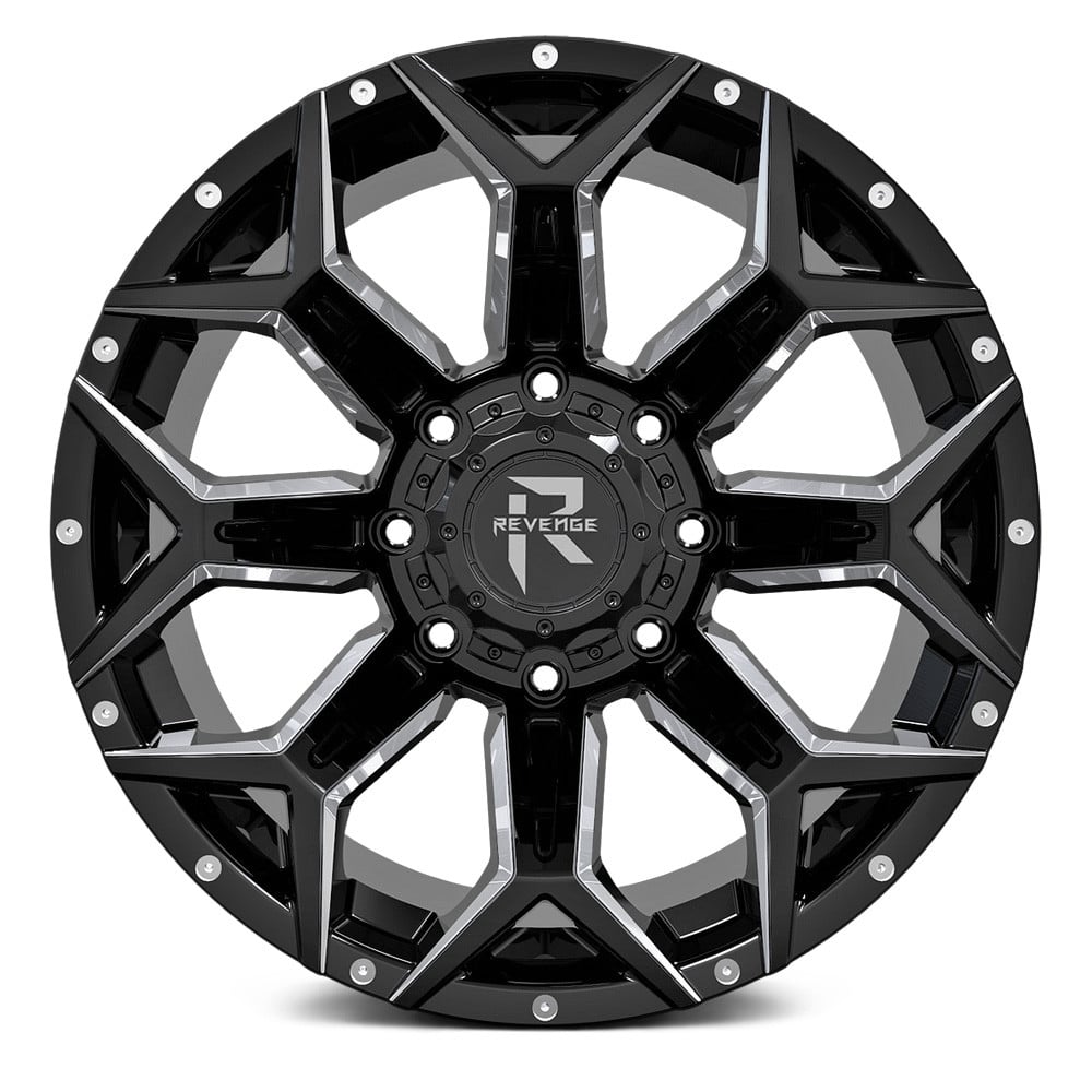 REVENGE OFFROAD® RV-202 Wheels - Black with Milled Accents Rims
