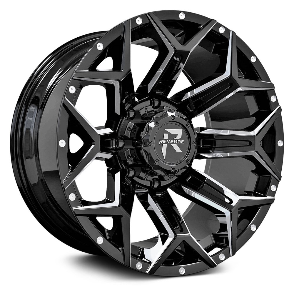 REVENGE OFFROAD® RV-202 Wheels - Black with Milled Accents Rims - RV202 ...