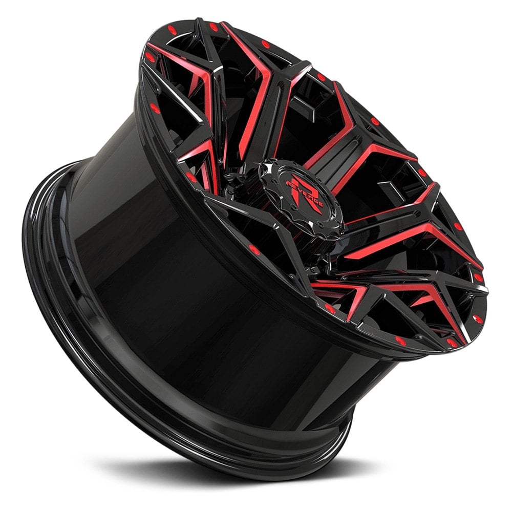 REVENGE OFFROAD® RV-202 Wheels - Black with Red Milled Accents Rims
