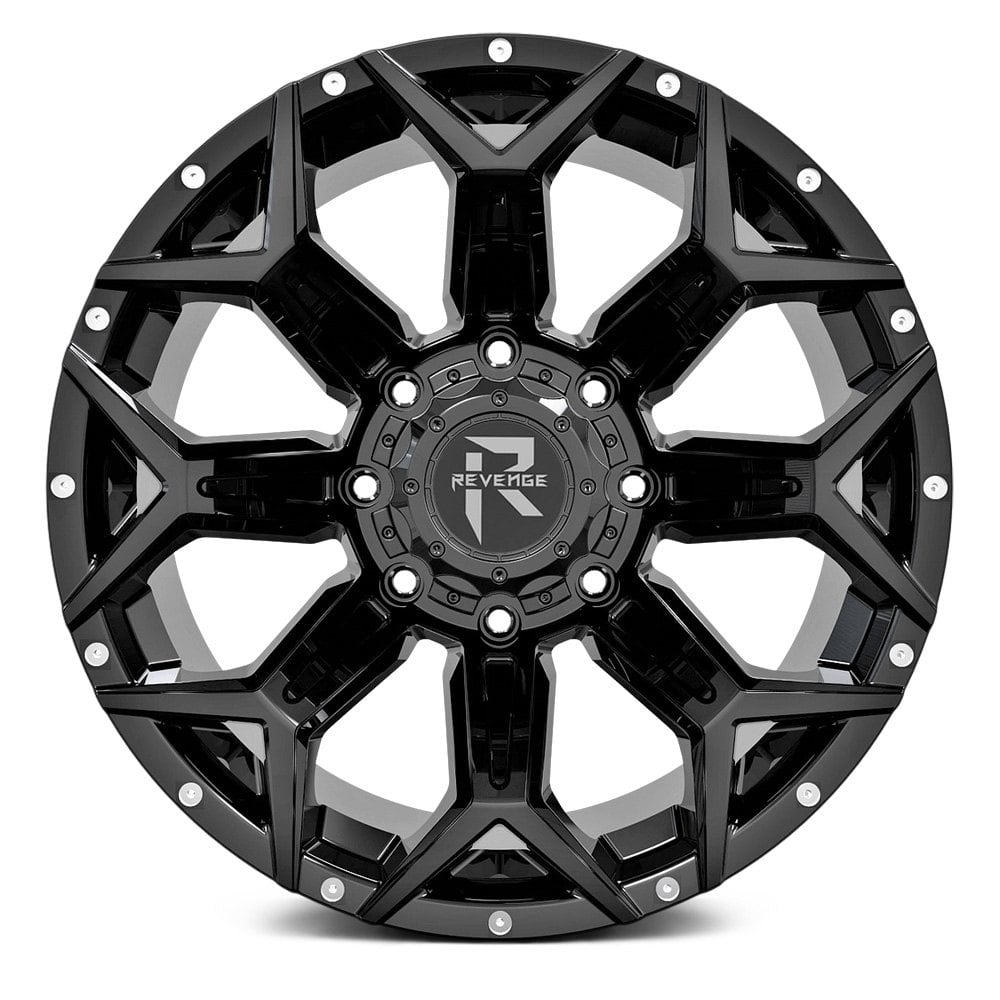 REVENGE OFFROAD® RV-202 Wheels - Gloss Black with Rivets Rims