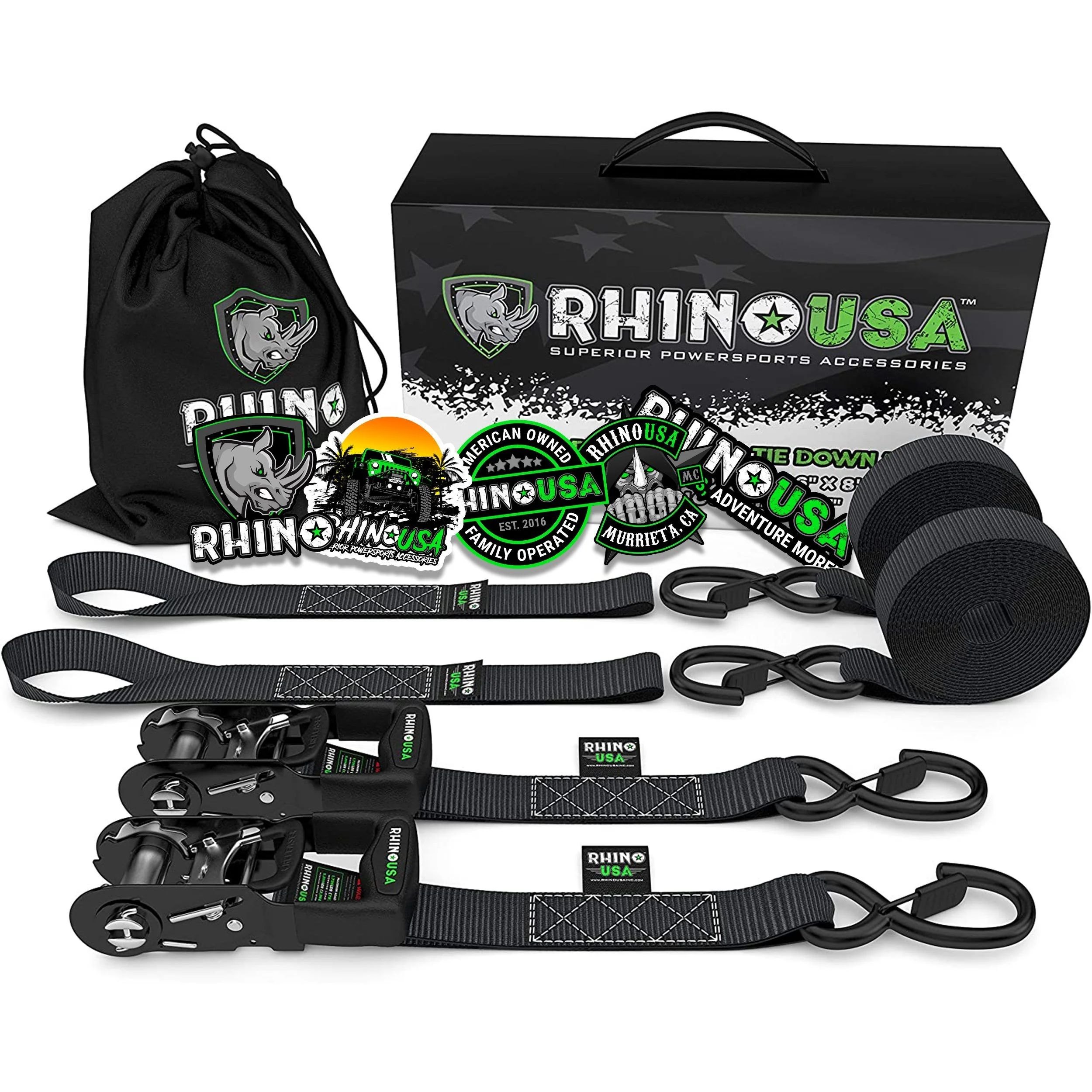 Rhino USA® GRLA-TDWN-SET - HD Ratchet Tie-Down Set