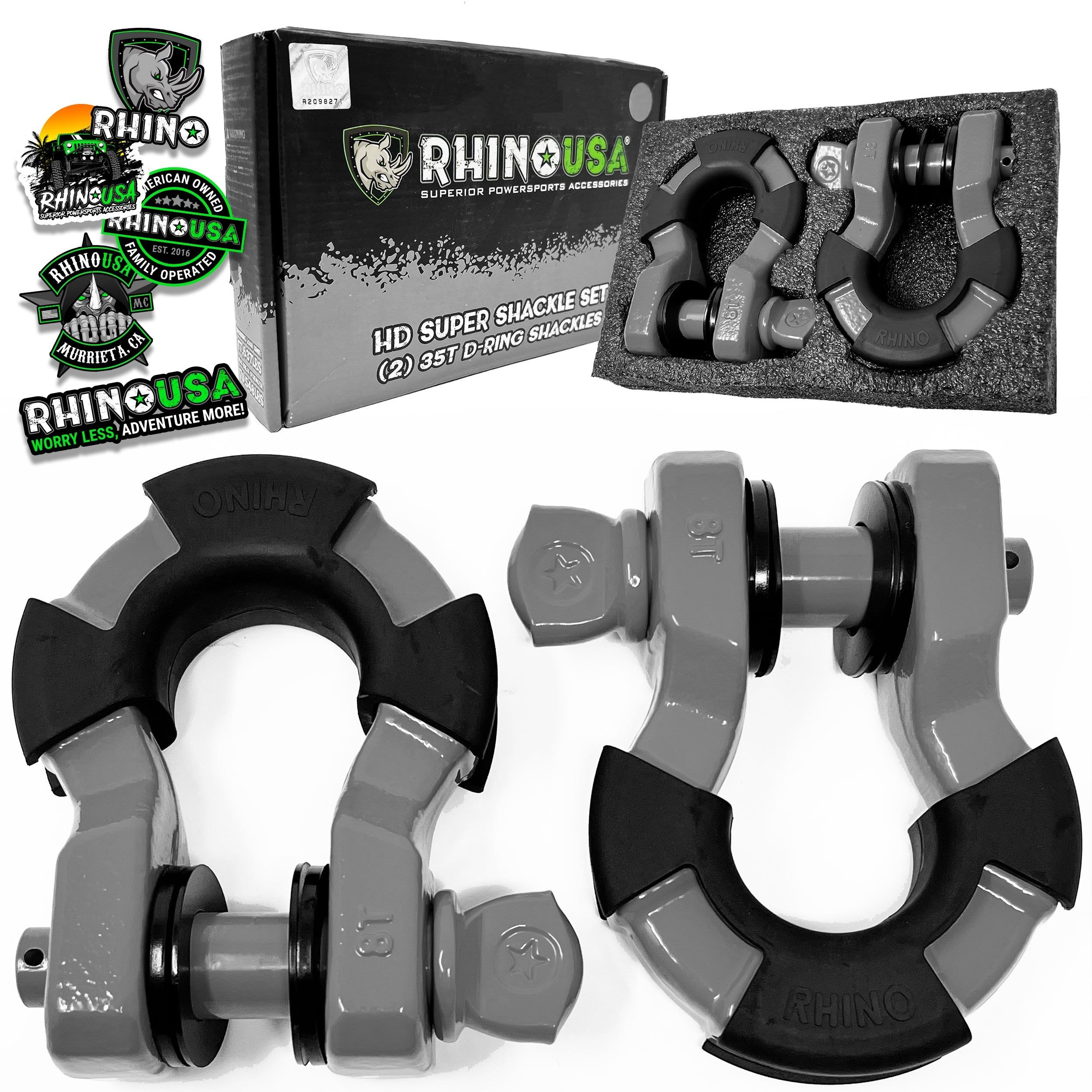 Rhino USA® SUPERSHACK-GRY - 8-Ton Super Shackles with Isolators