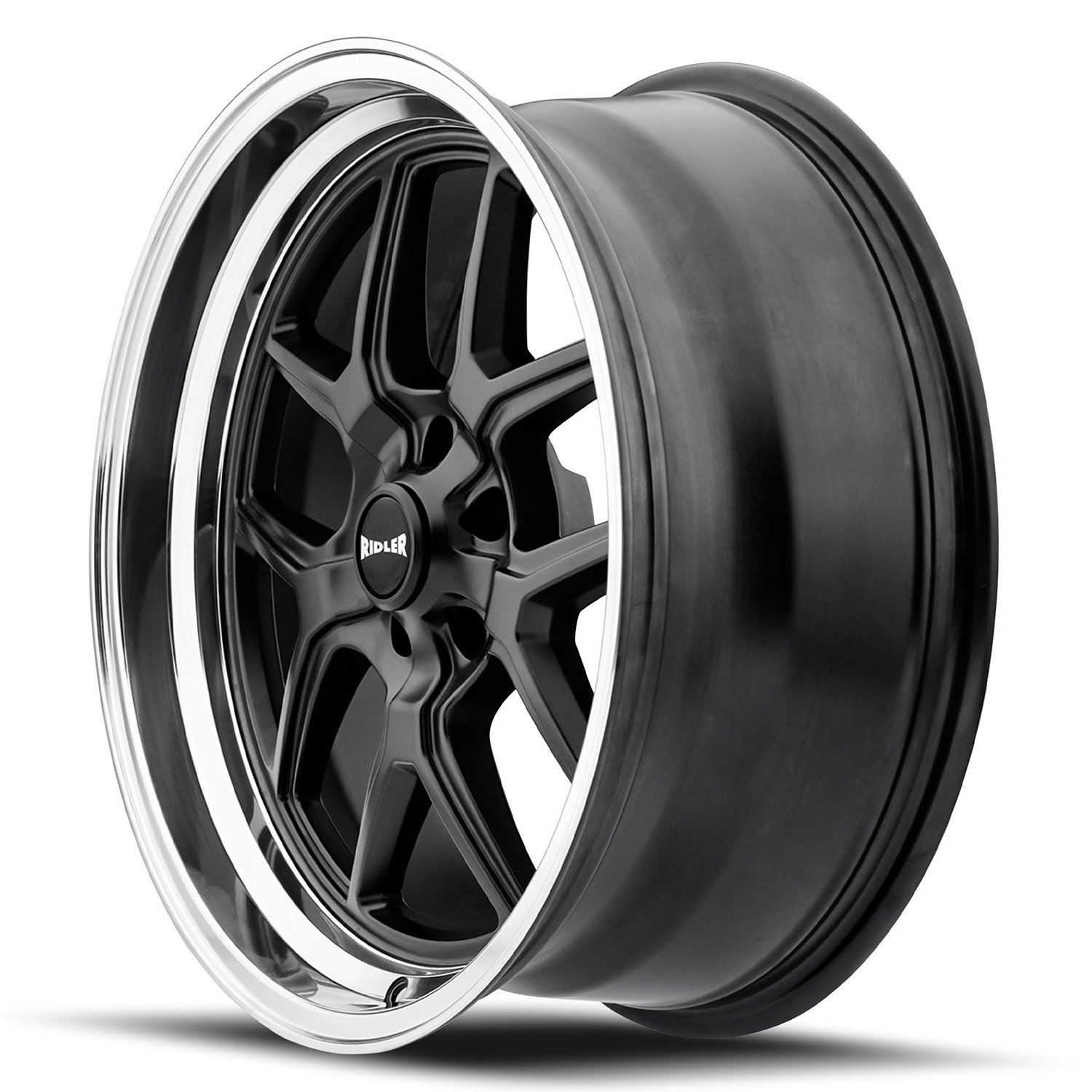 RIDLER® 610 Wheels - Matte Black with Polished Lip Rims - 610-7865MB