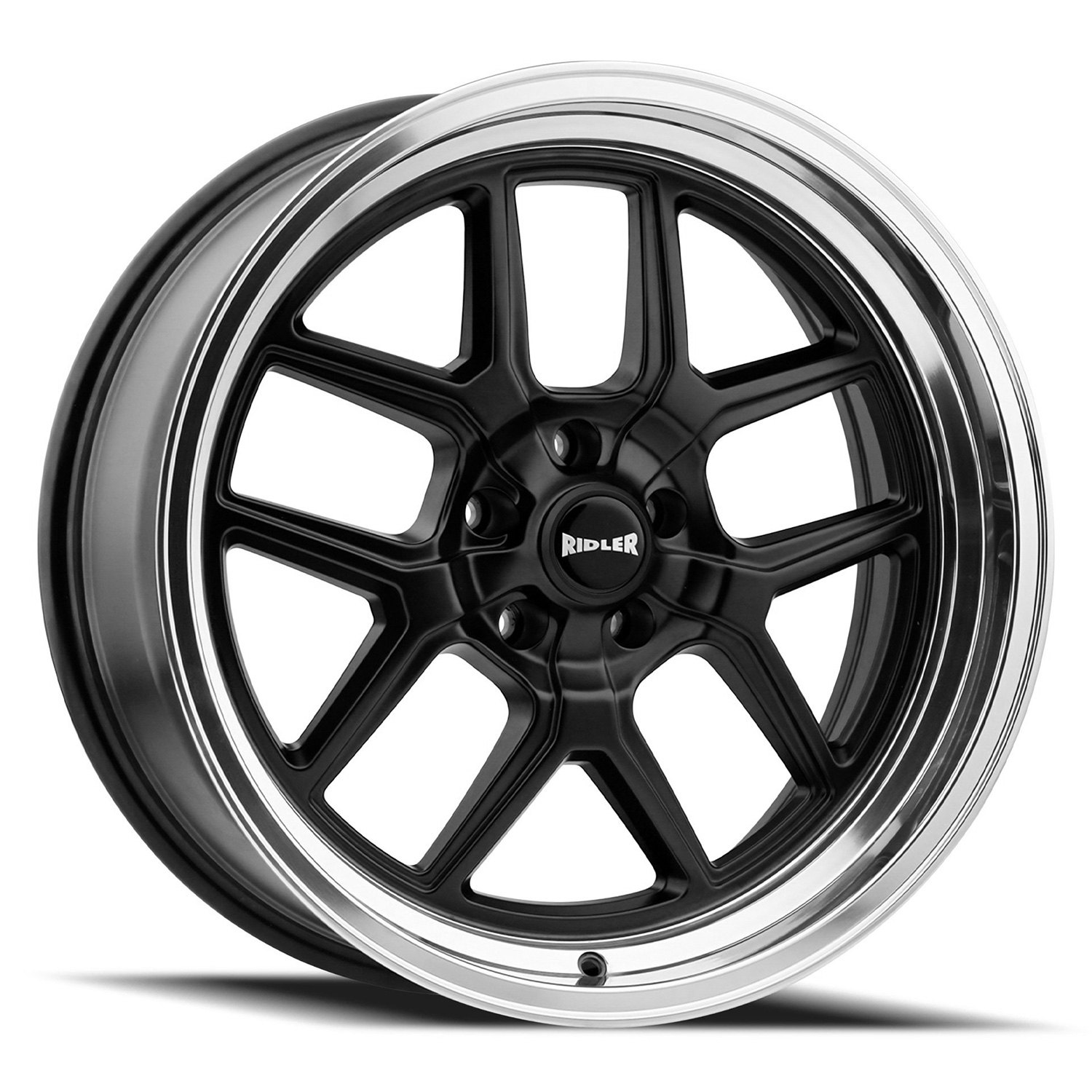 RIDLER® 610 Wheels - Matte Black with Polished Lip Rims - 610-7865MB
