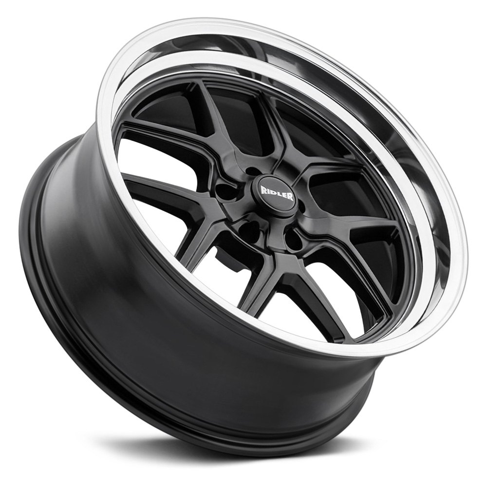 RIDLER® 652 Wheels - Matte Black with Polished Lip Rims