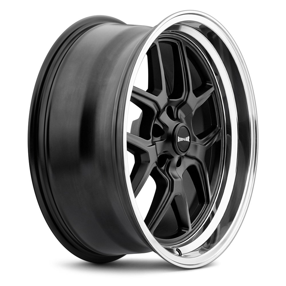 RIDLER® 652 Wheels - Matte Black with Polished Lip Rims