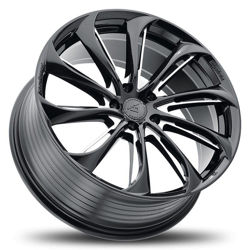 ROCK FORGED® FF25 Wheels - Gloss Black with Milled Accents Rims
