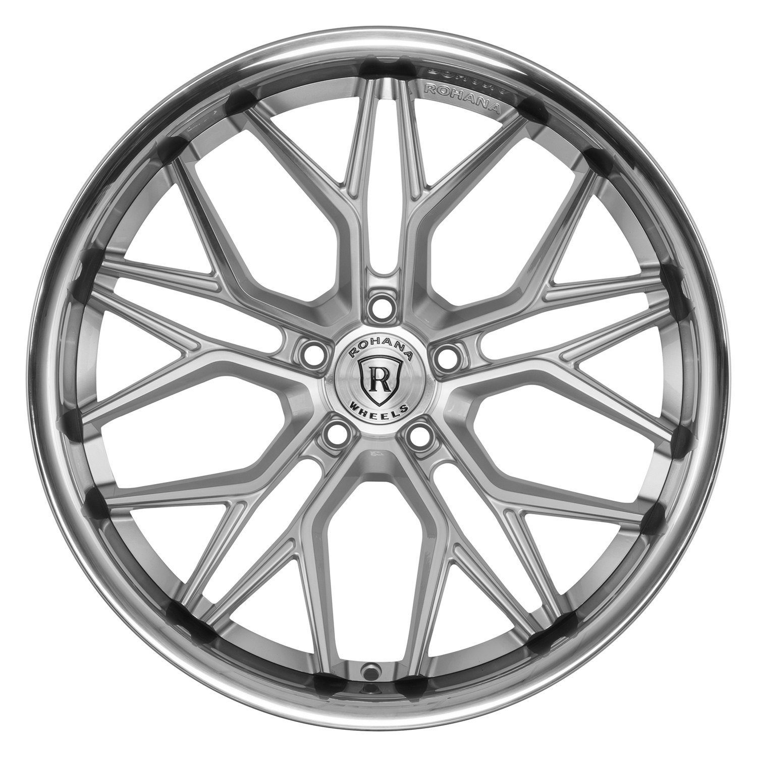 ROHANA® RFC3 Wheels - Silver with Machined Face and Chrome Lip Rims
