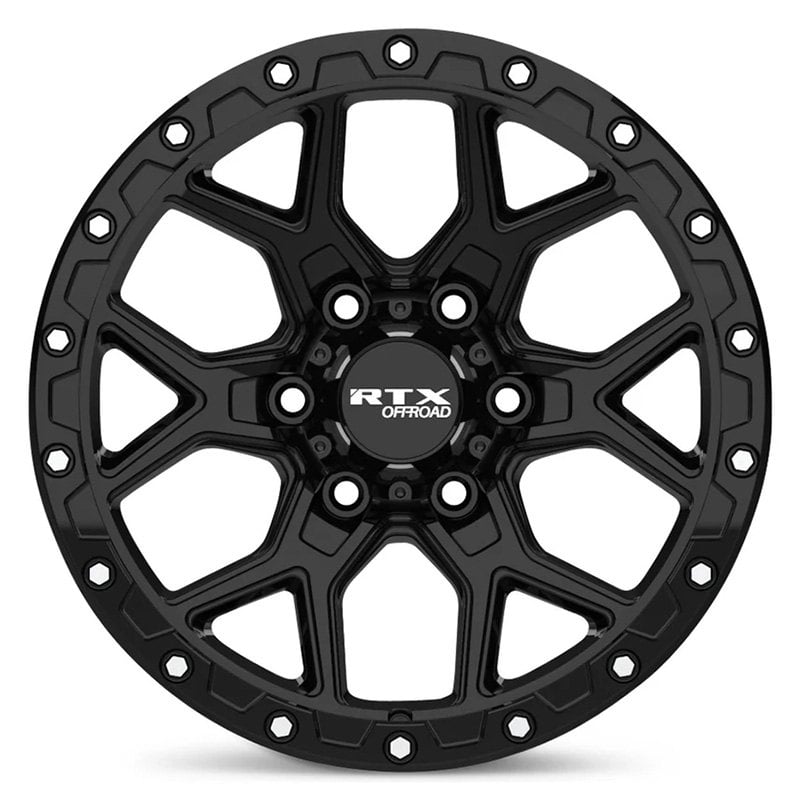 RTX® STORM Wheels - Gloss Black with Milled Rivets Rims