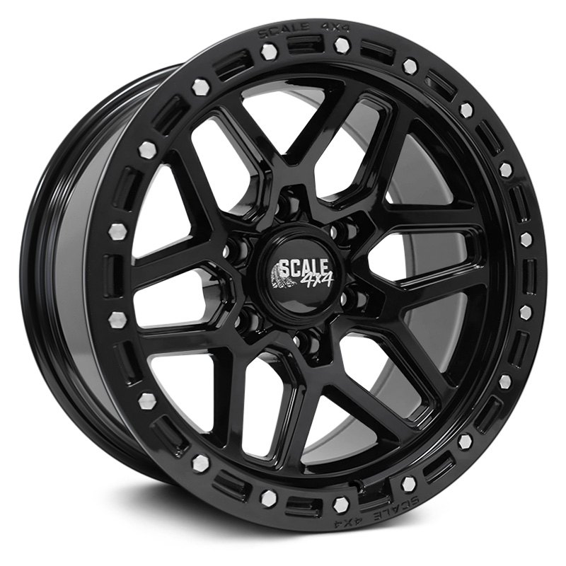 SCALE 4X4® S02 Wheels - Gloss Black Rims - S02-78583-N10-BLK