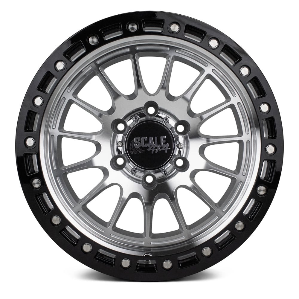 SCALE 4X4® S04 Wheels - Black with Machined Face Rims