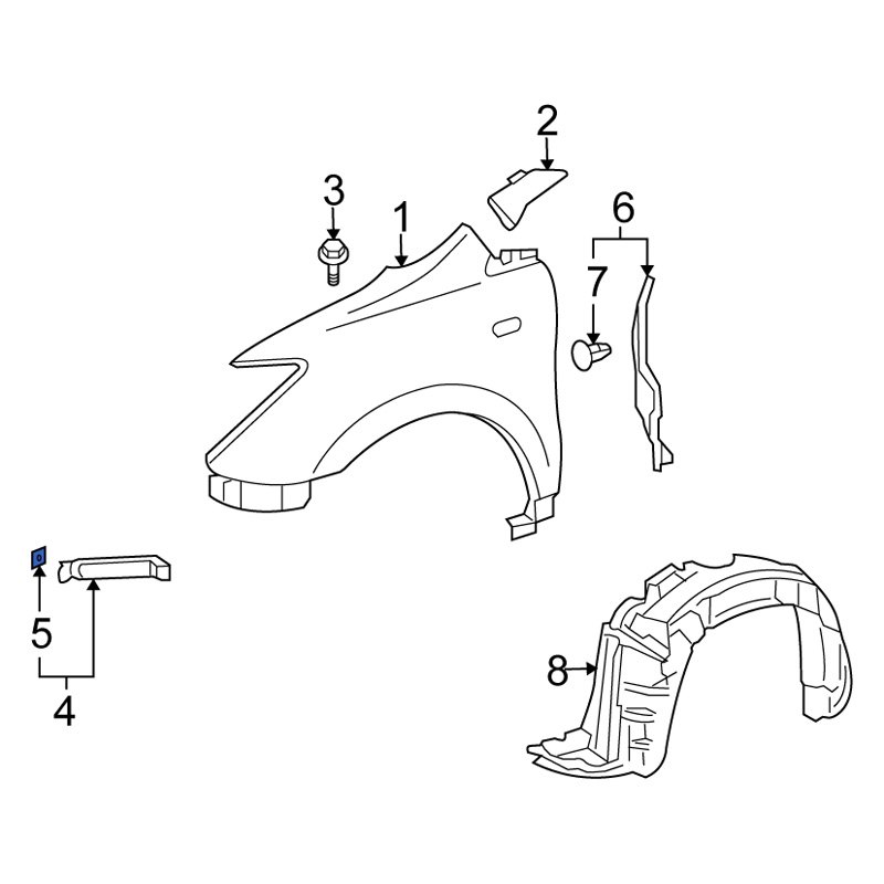 Scion OE 5388216030 - Front Right Fender Seal