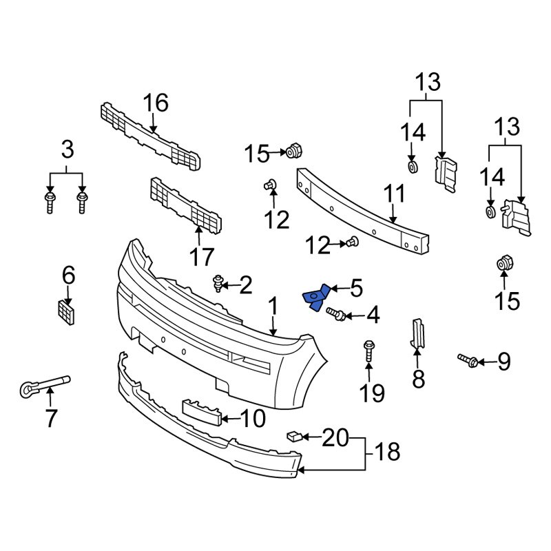 Scion OE 5253652040 - Front Left Bumper Cover Retainer
