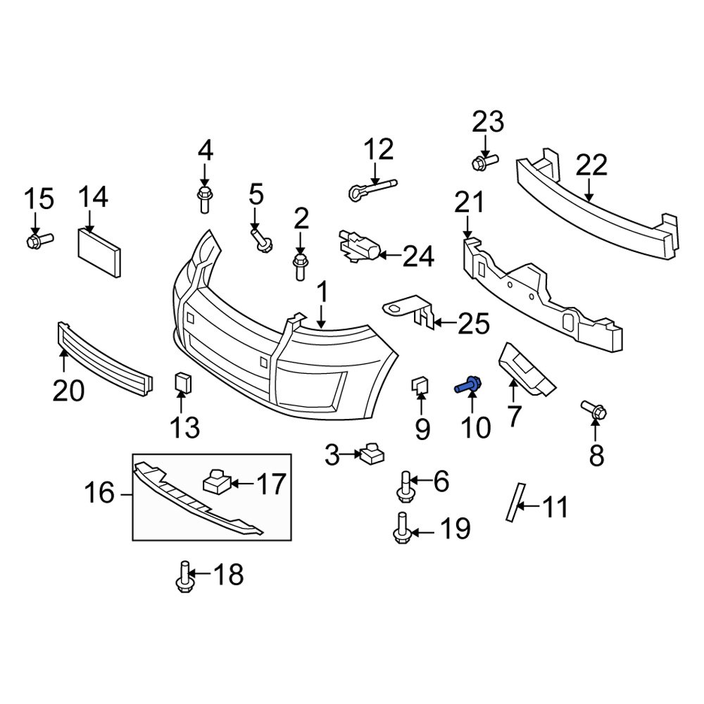 Scion OE 4774958010 - Bumper Cover Support Rail Clip