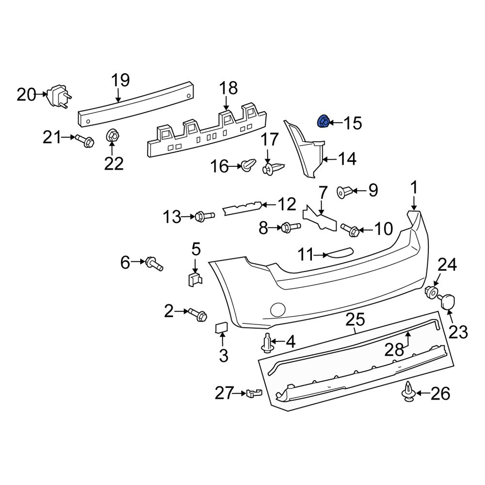Scion OE 90189A0008 - Bumper Corner Cover Nut