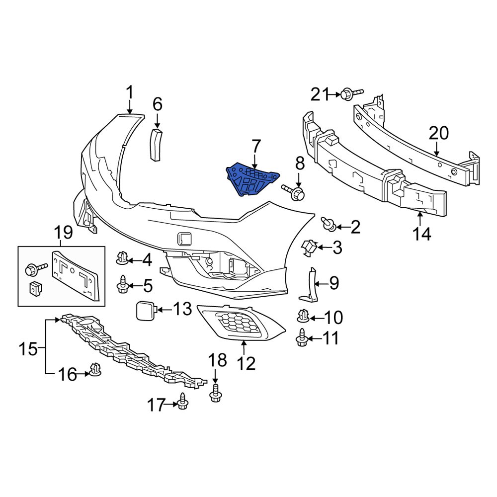 Scion OE 5253512130 - Front Right Bumper Cover Support Rail