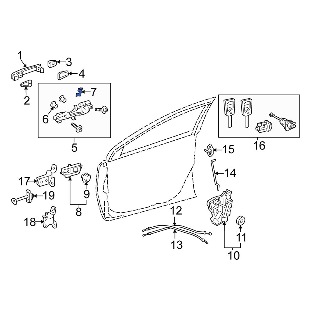 Scion OE 6929312030 - Right Exterior Door Handle Base Clip